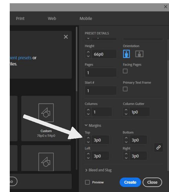 Setting Up Margins in Your Adobe Document